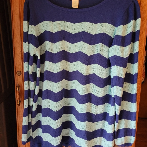 Caribbean Joe | Sweaters | Caribbean Joe Plus X Cotton Blue Striped ...